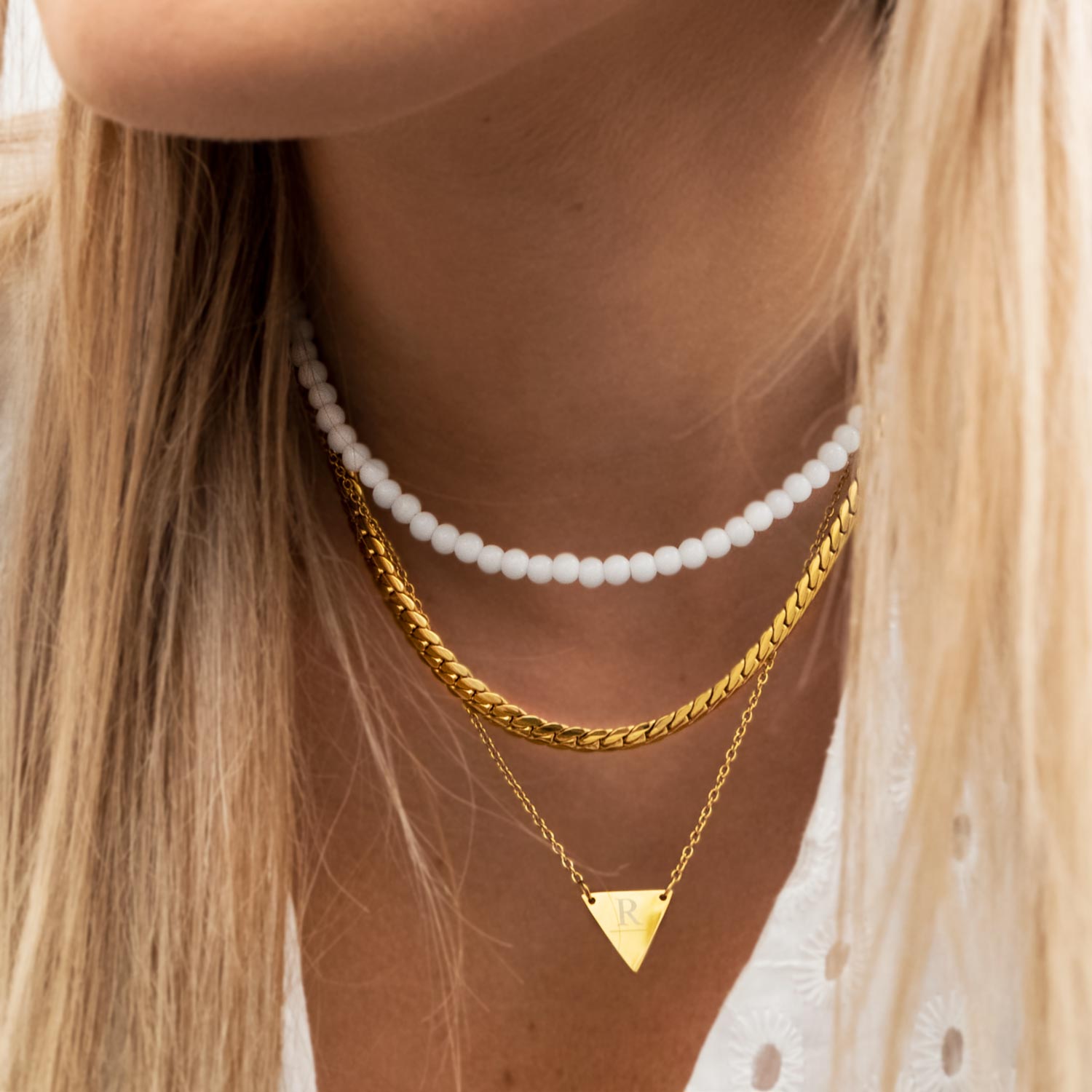Ketting platte chain goud kleurig | Kettingen | Shop bij Finaste.nl