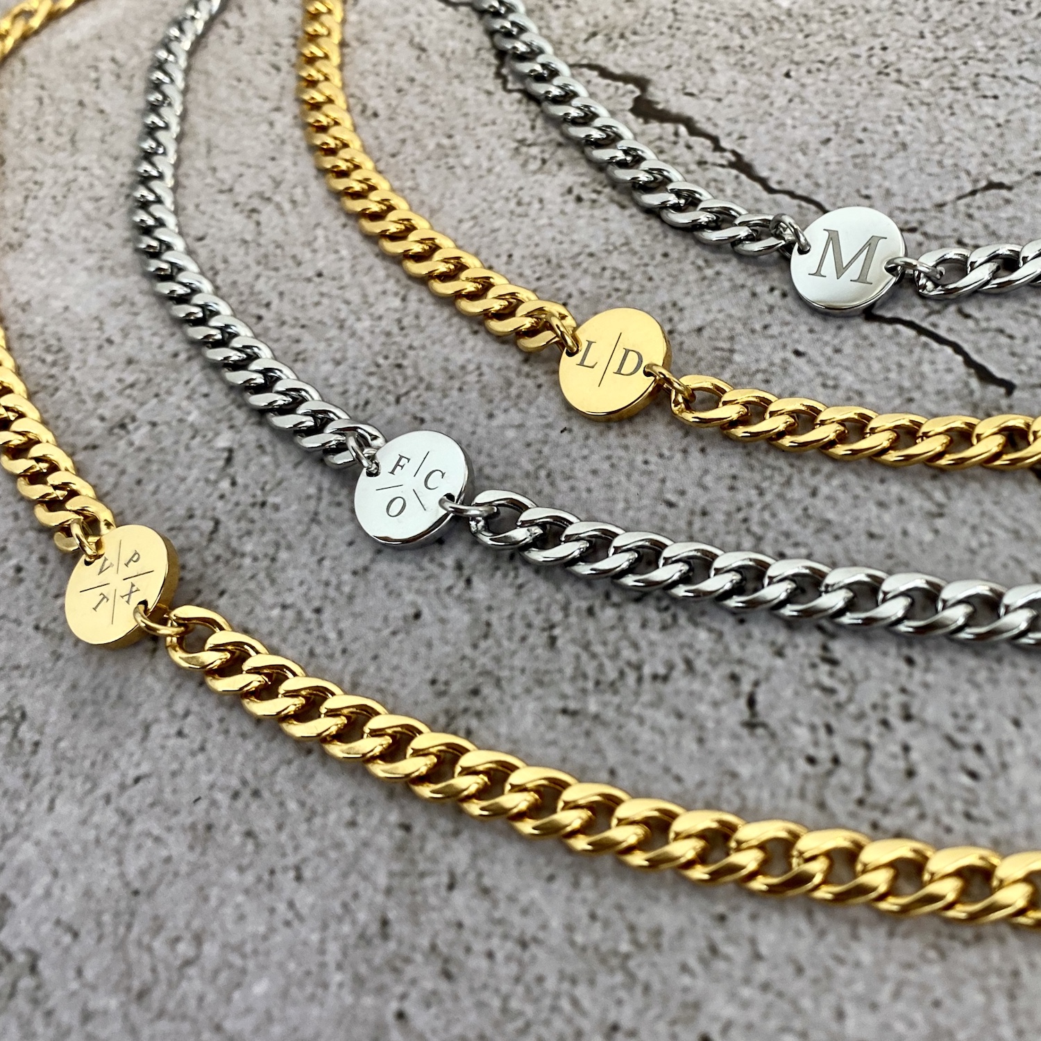 Ketting chunky 2 initials goud | Chunky chain ketting | FINASTE