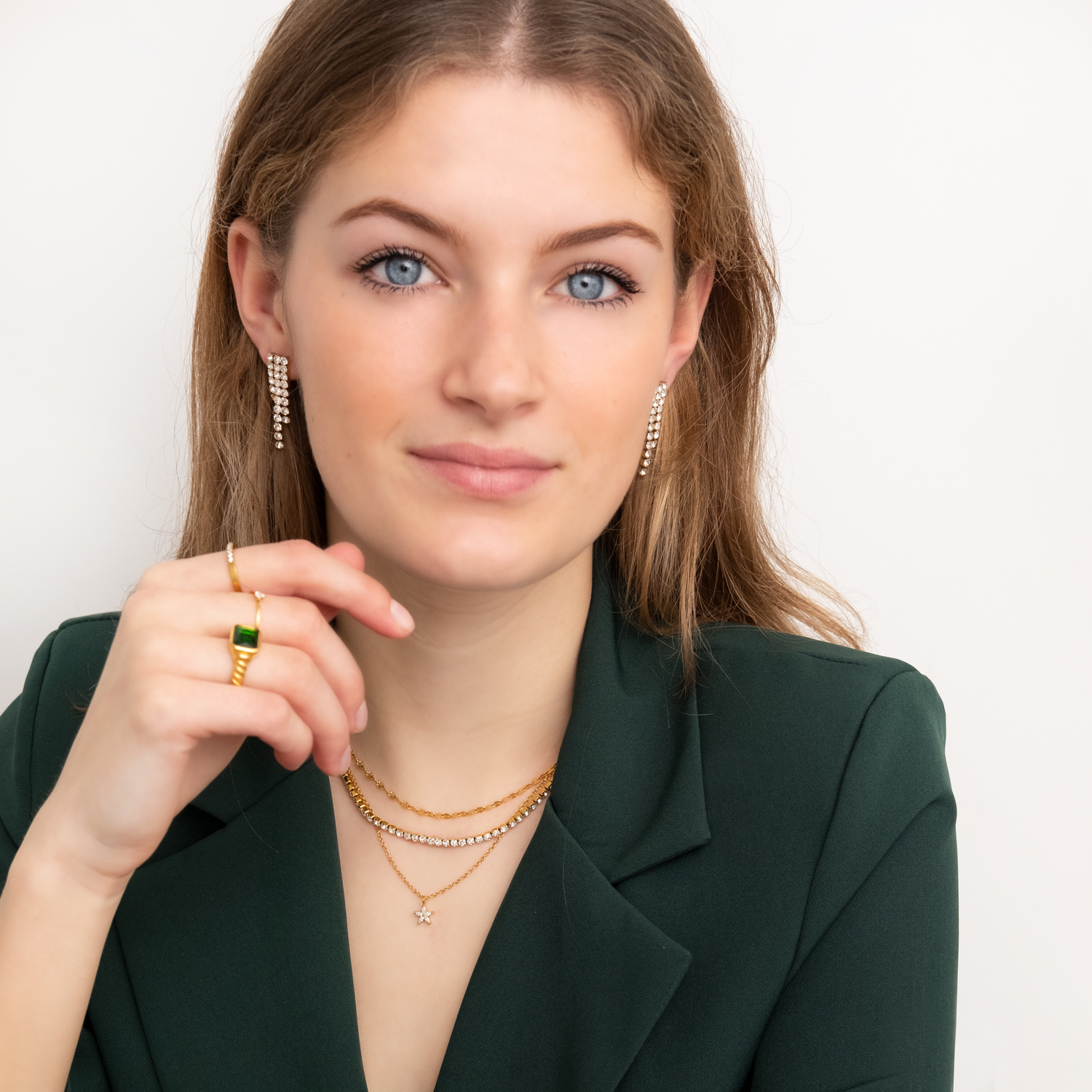 Tennis oorbellen luxury goud kleurig | Oorbellen kopen | Shop Finaste