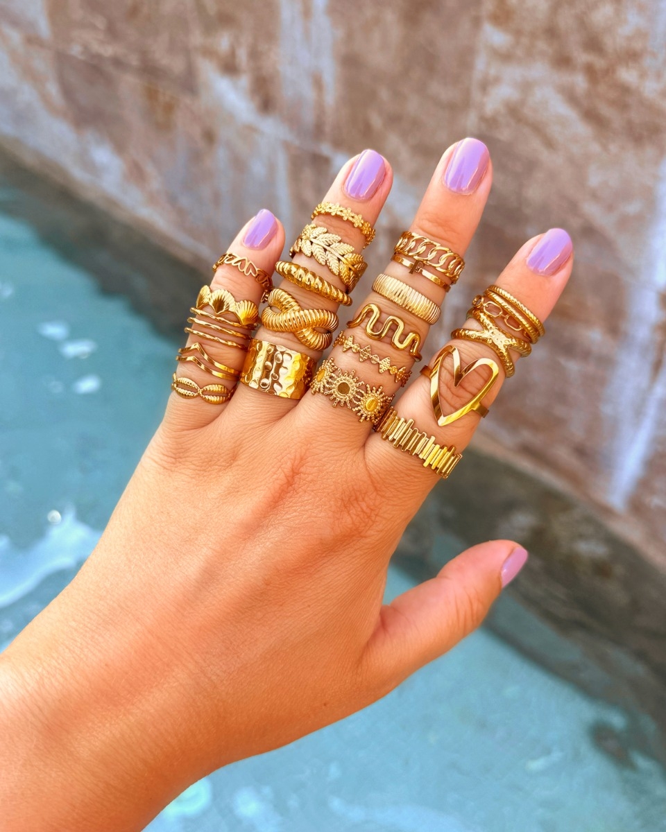 Blaadjes ring verstelbaar goudkleurig | Ringen | Finaste