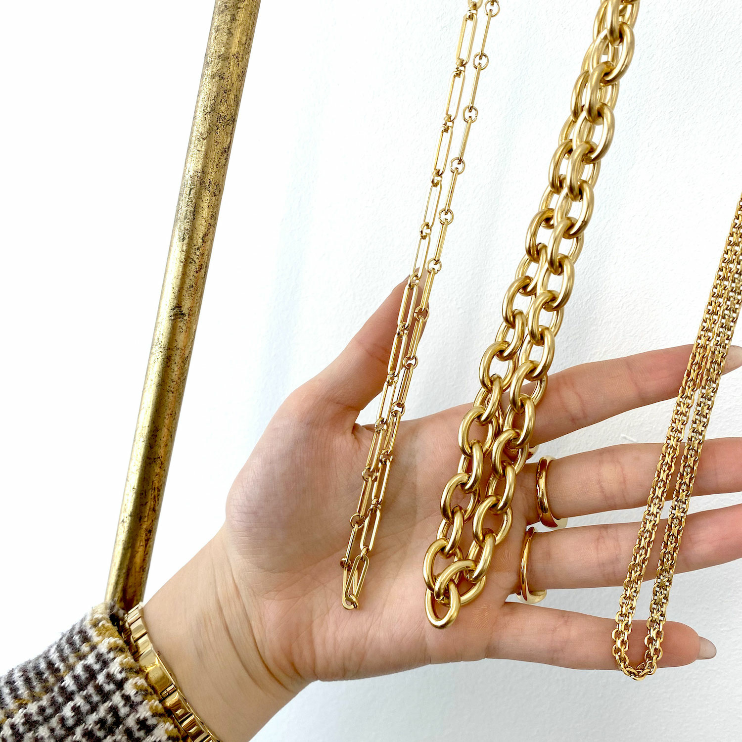 Ketting long chains gold plated | Schakelkettingen | Shop Finaste