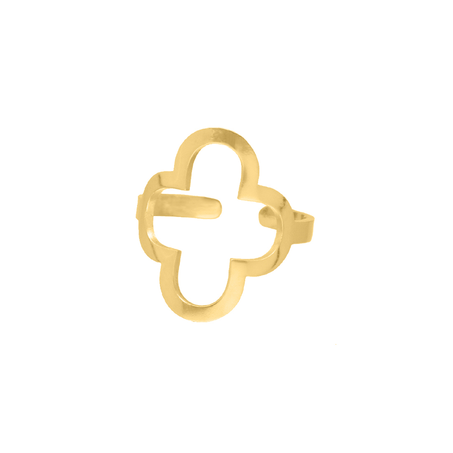 Open clover ring goudkleurig | Gouden ringen kopen | Finaste.nl