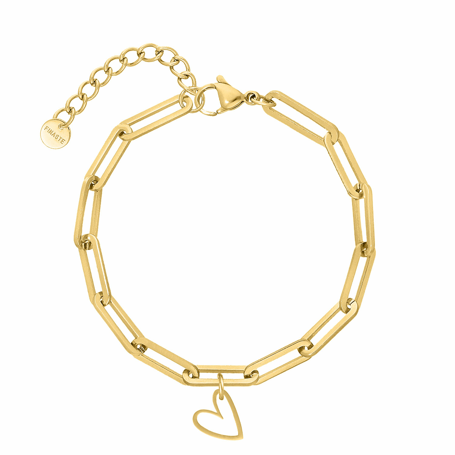 Schakelarmband met hartje goud | Chunky chain armband | Finaste