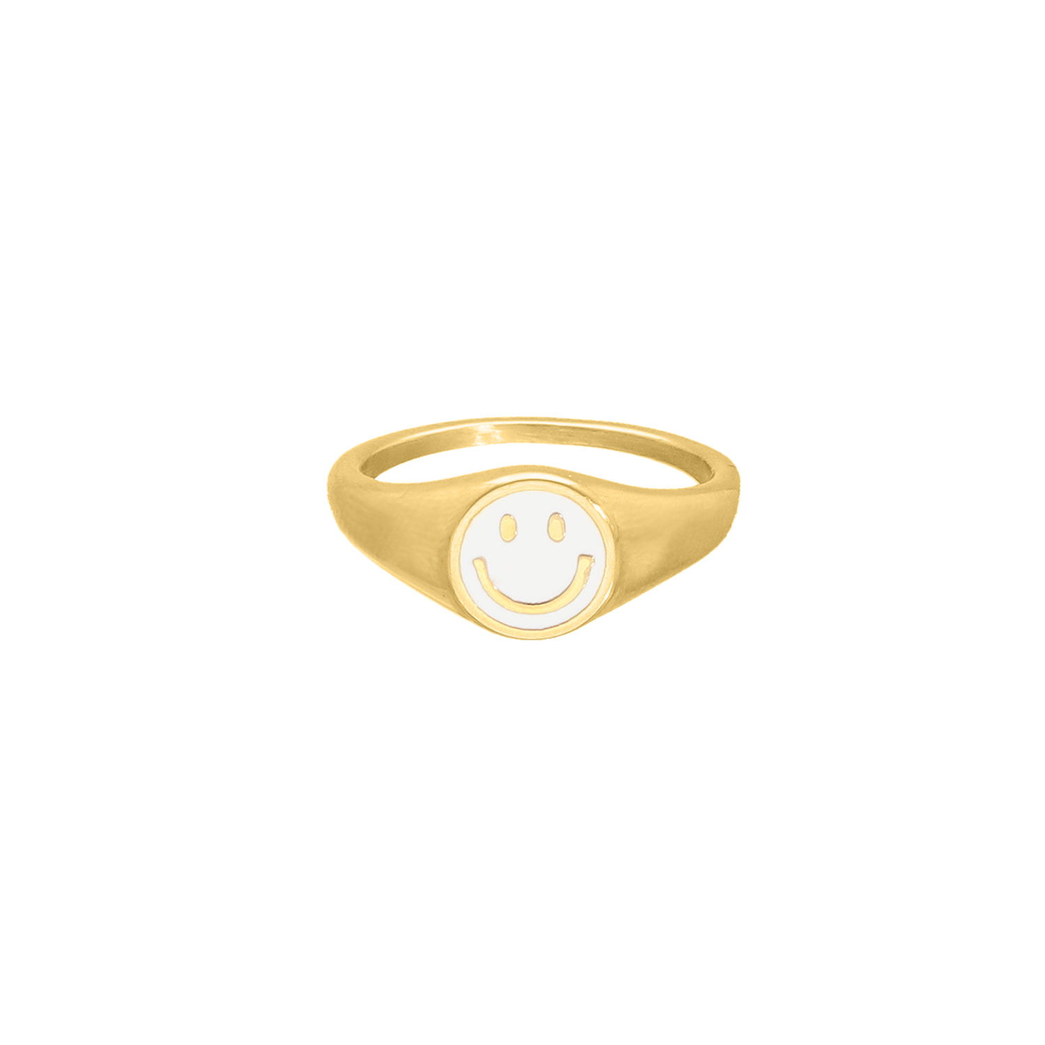 Smiley Ring Wit Goldplated | Ringen | Shop Finaste.nl