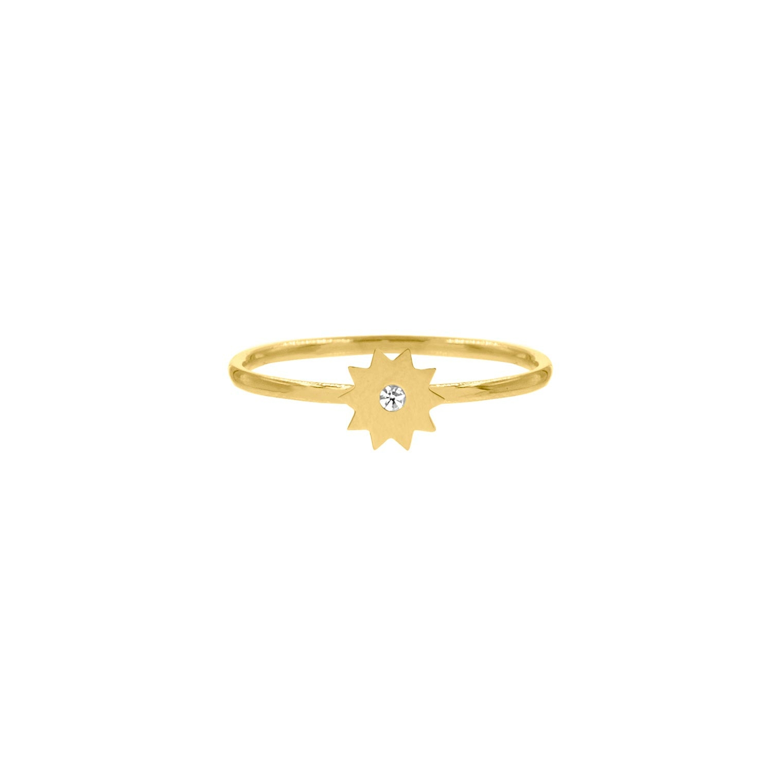 Sterretjes ring met steentje Gold Plated | Ringen Shoppen